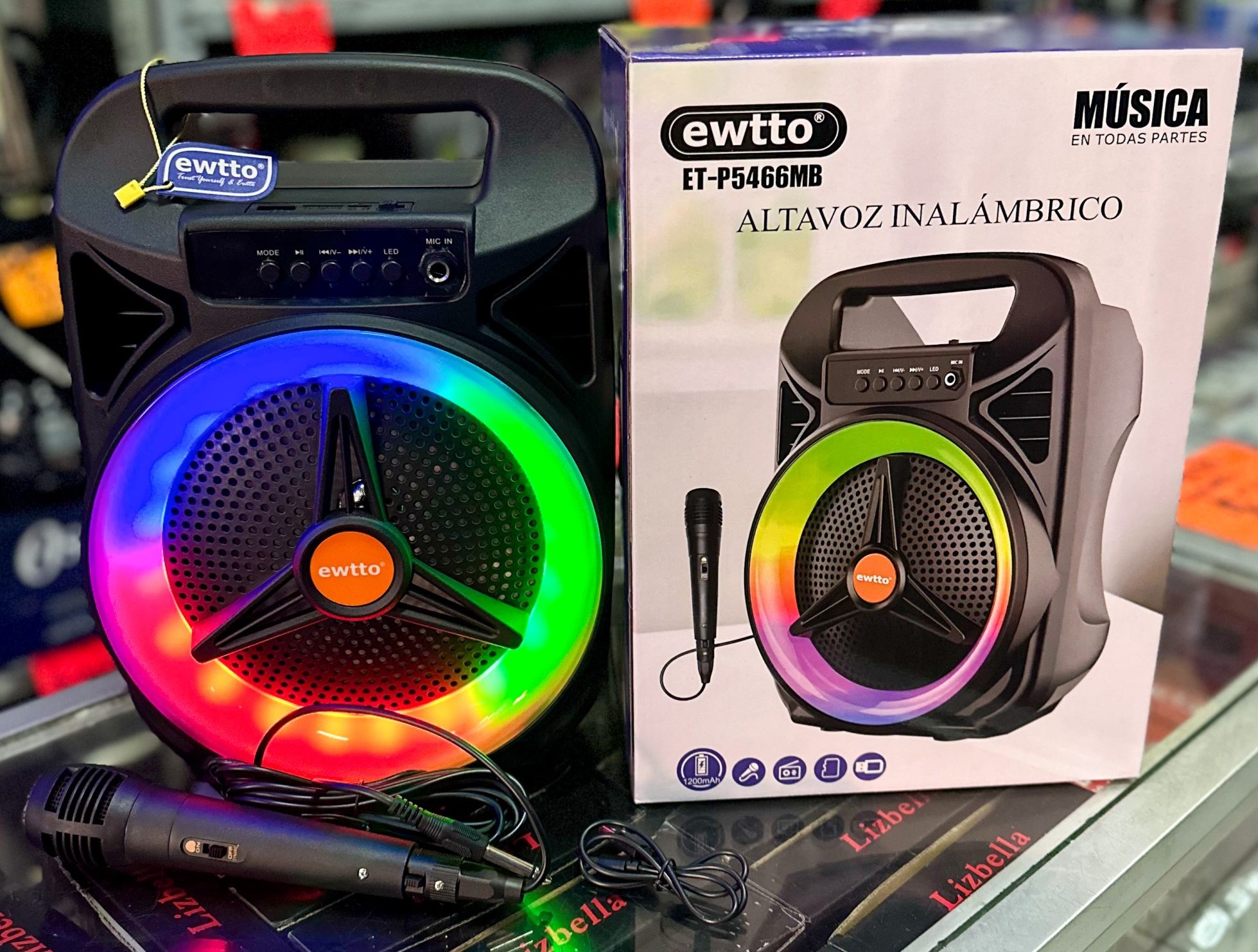 Bocina Portatil con Bluetooth y Microfono Incluido
